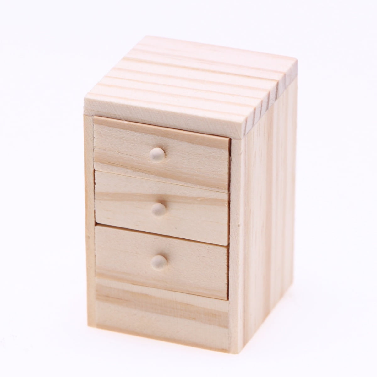 Khaki Miniature Wooden Drawer Cabinet for Dollhouse Bedroom Furniture ...