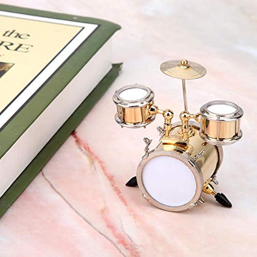 Miniature Drum Set, Mini Drum Model Brass Sculpture Musical Instrument Ornament Home Collection ...