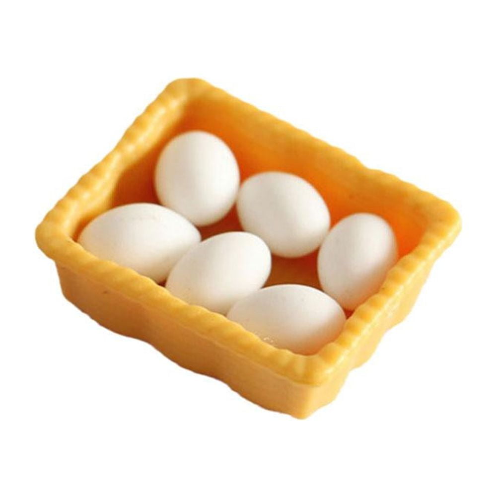 Miniature Eggs With Tray Kitchen Food Whole Carton Eggs of Tiny Model ...