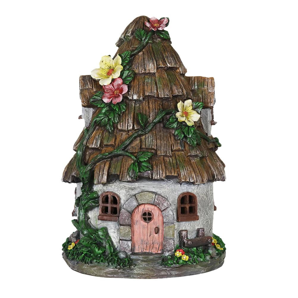 Miniature Fairy Garden Accessories,Wooden Fairy and House Statues,Fairy ...
