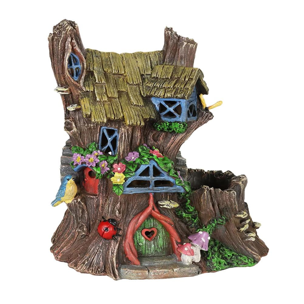 Miniature Fairy Garden Accessories,Wooden Fairy and House Statues,Fairy ...