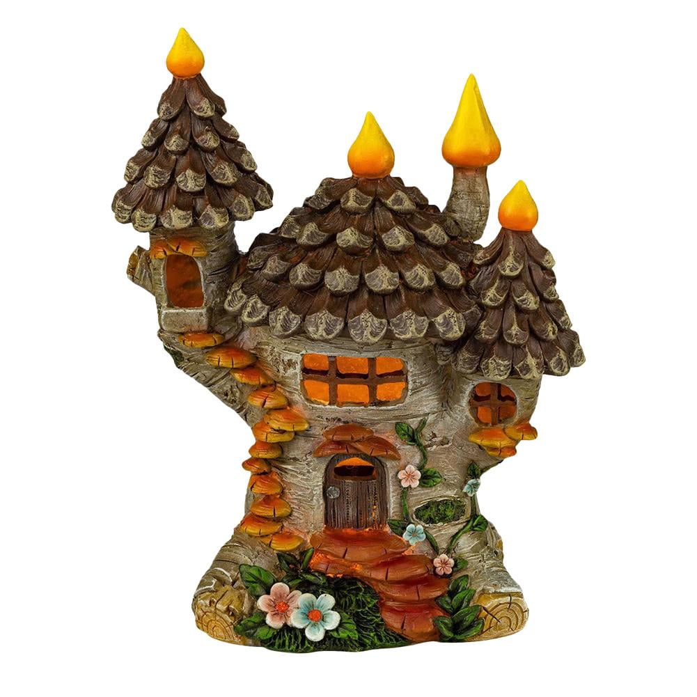 Miniature Fairy Garden Accessories,Wooden Fairy and House Statues,Fairy ...