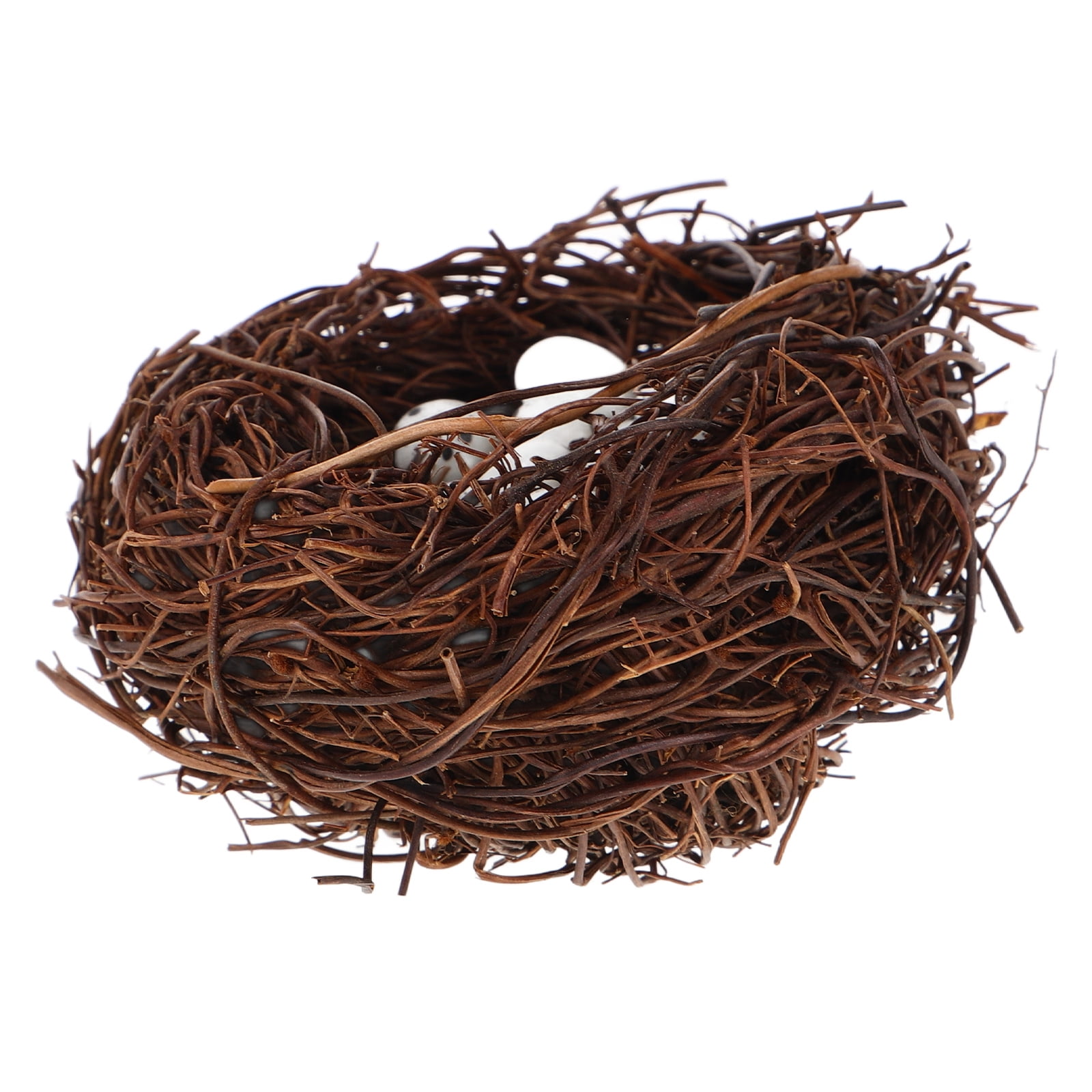 Miniature Faux Bird Nest with Fake Eggs Simulation Twig Rattan Nest ...
