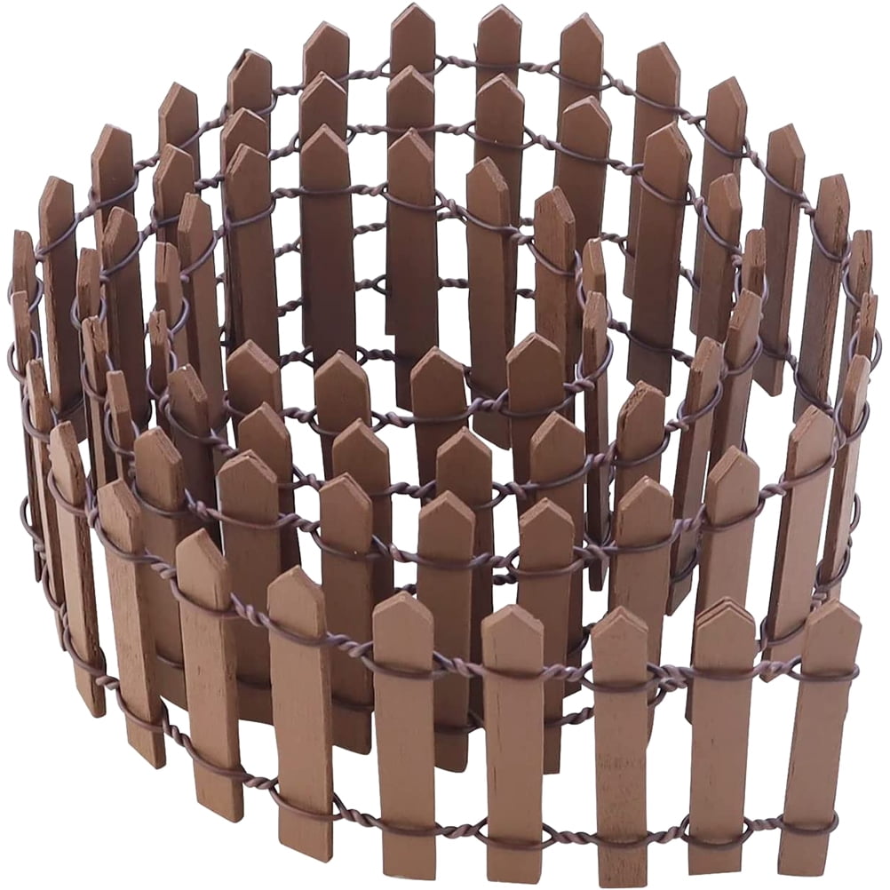 HOMEMAXS Miniature Garden Fence for DIY Use Coffee Color Synthetic ...