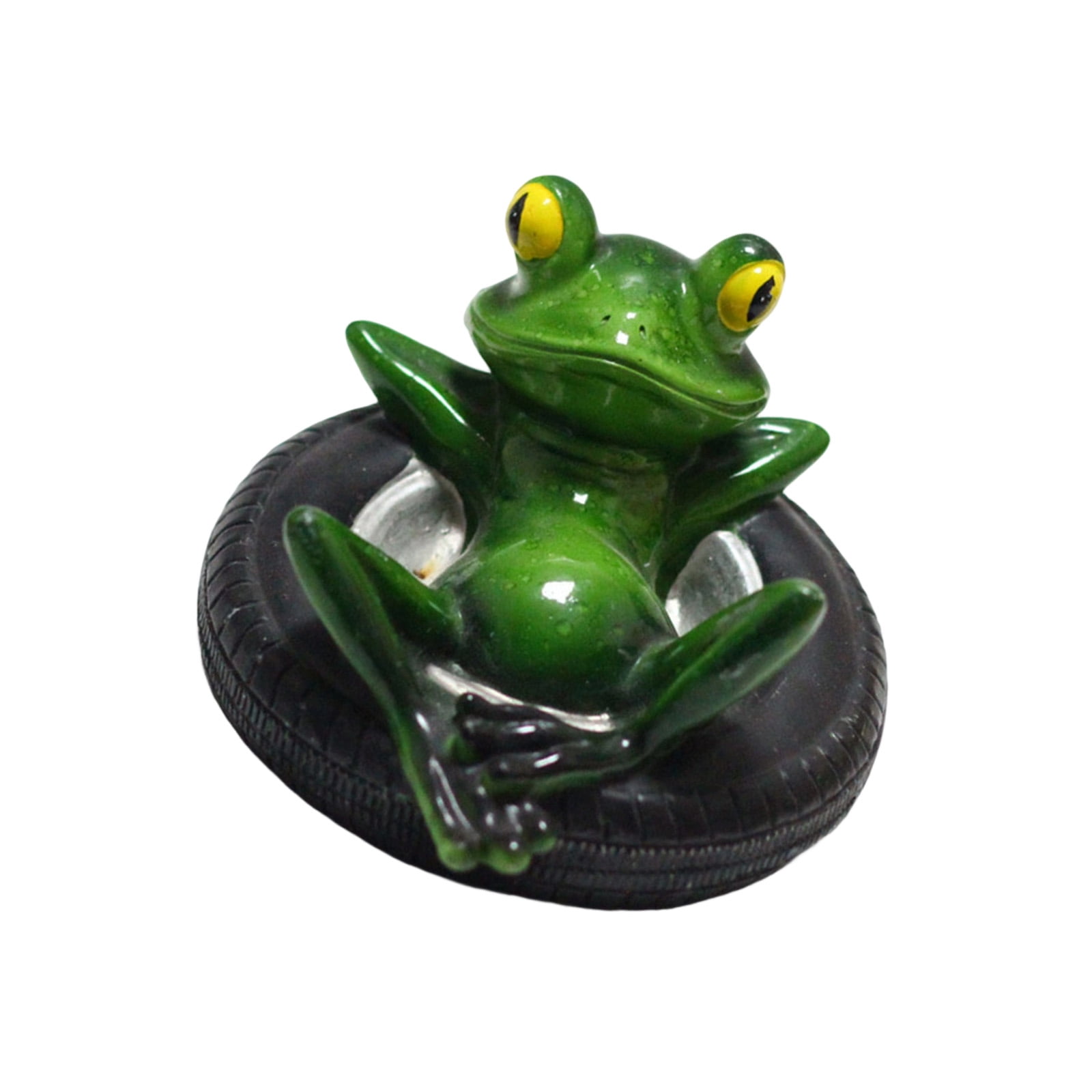 Miniature Floating Frogs Garden Ornament Resin Tire Sculpture Weather ...