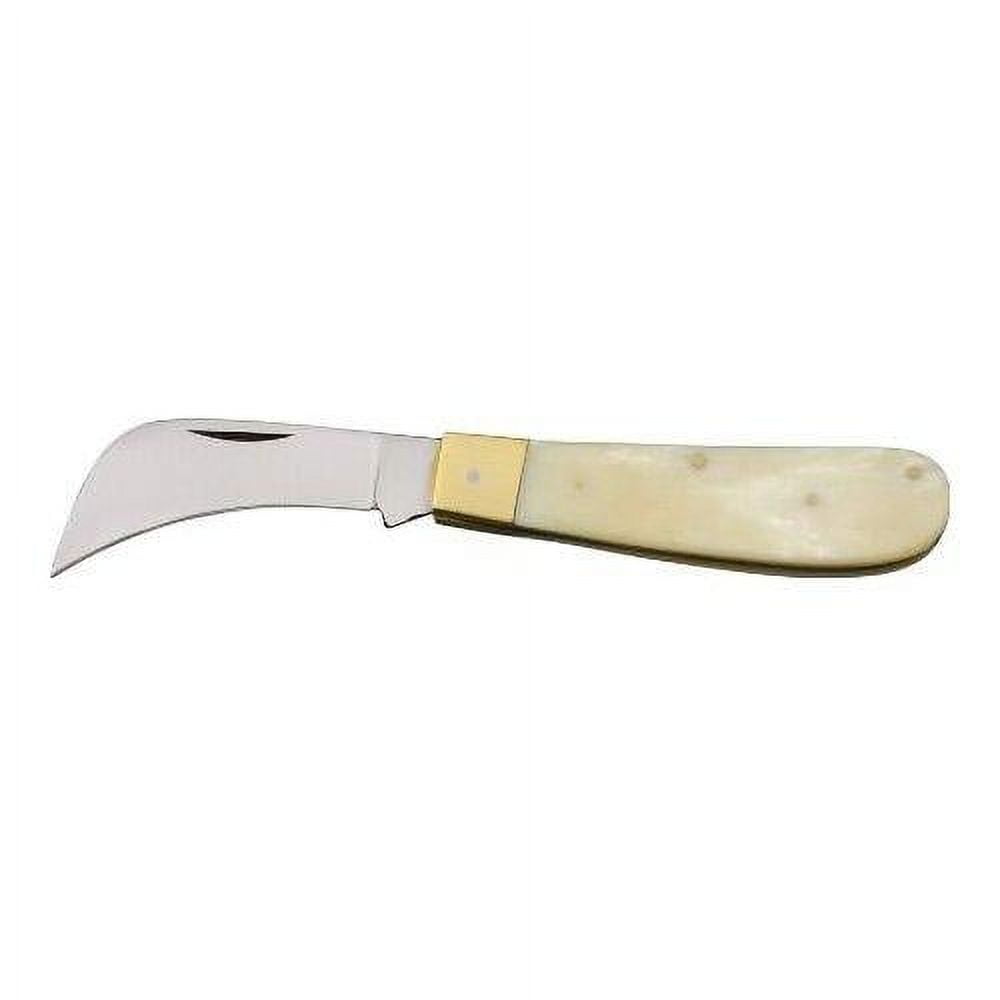 4" Bone Hawkbill Pruning Folding Knife with Stainless Steel Blade and ...