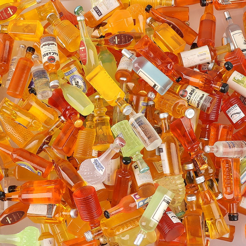 Miniature Food Drink Bottles Pretend Play Kitchen Game Party Toys (50 ...