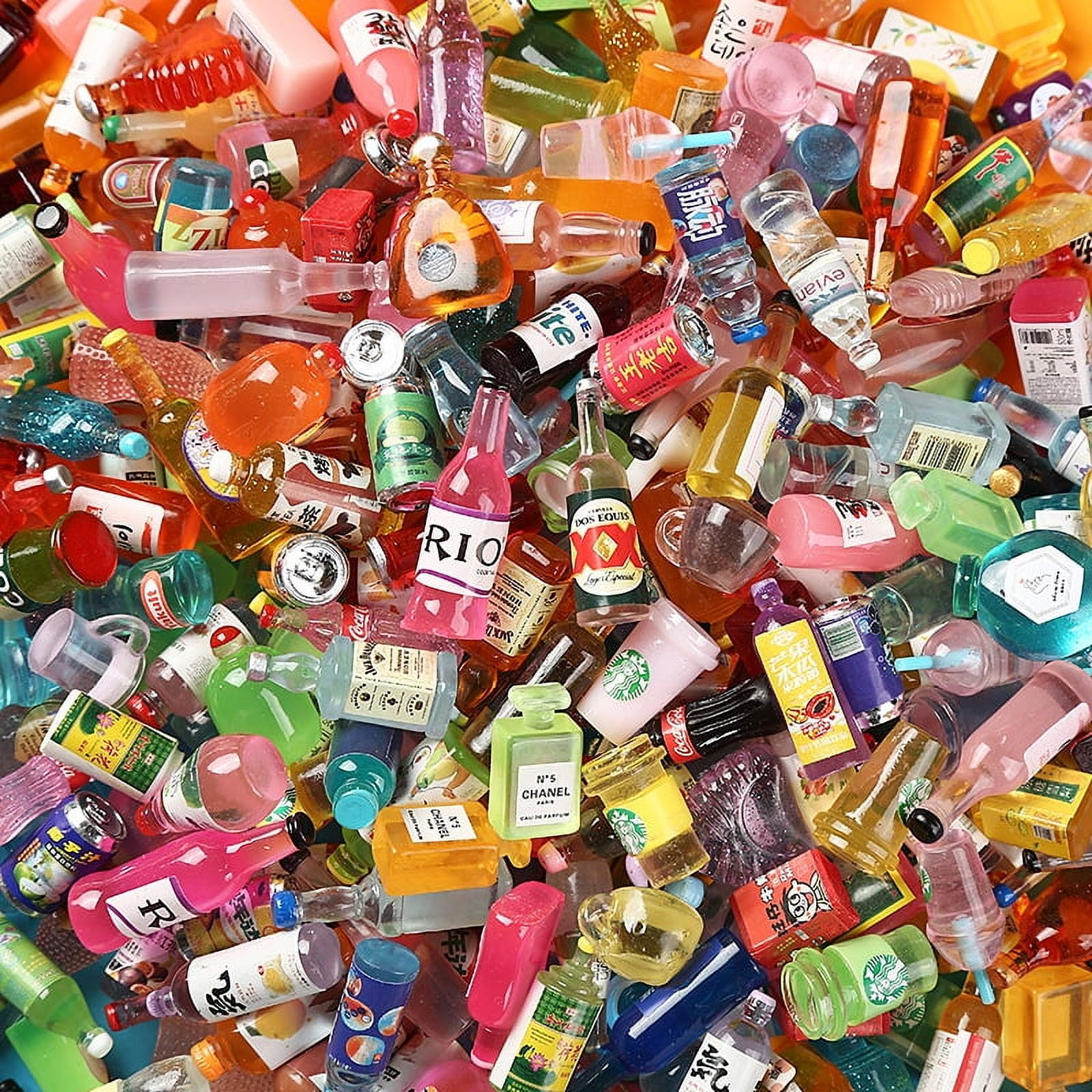 Miniature Food Drink Bottles Pretend Play Kitchen Game Party Toys (50 ...