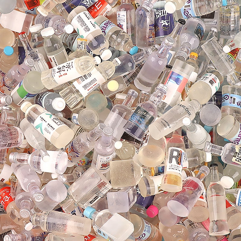 Miniature Food Drink Bottles Pretend Play Kitchen Game Party Toys (50 ...