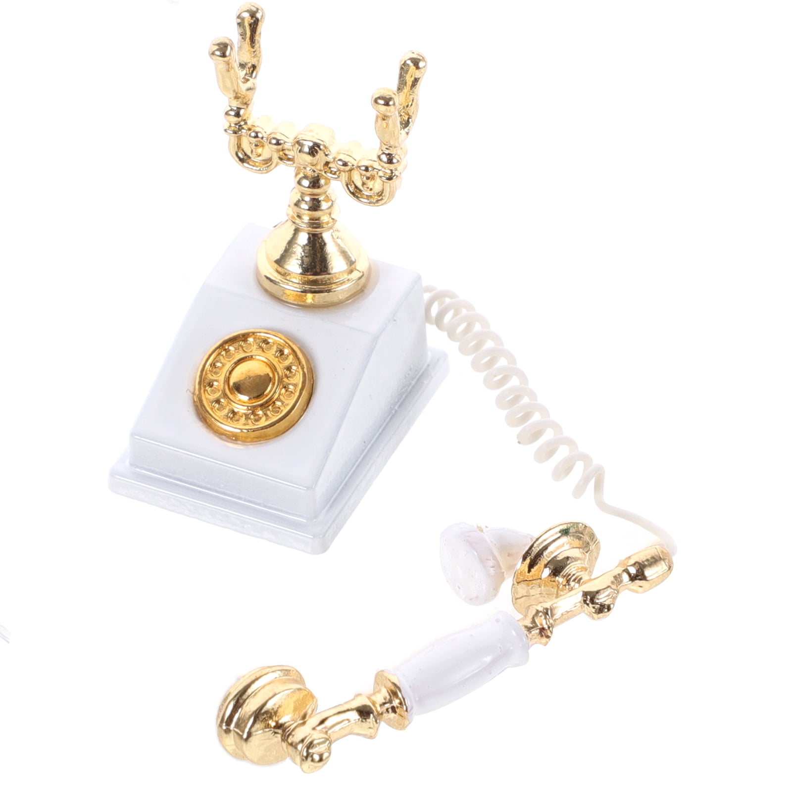 Miniature Food and Play Toy Vintage Rotary Landline Phone Baby White ...