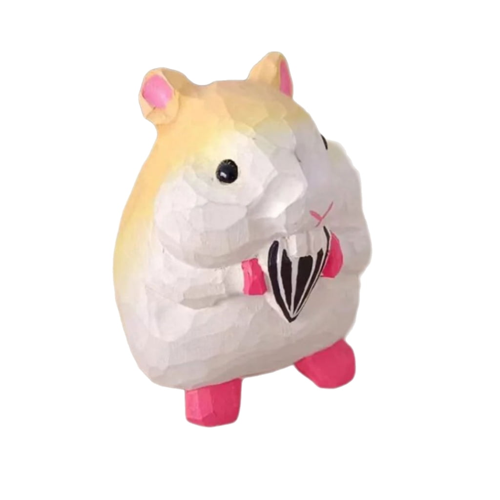 Miniature Foodie Hamster Figure Handmade Wood Carved Sculpture for ...
