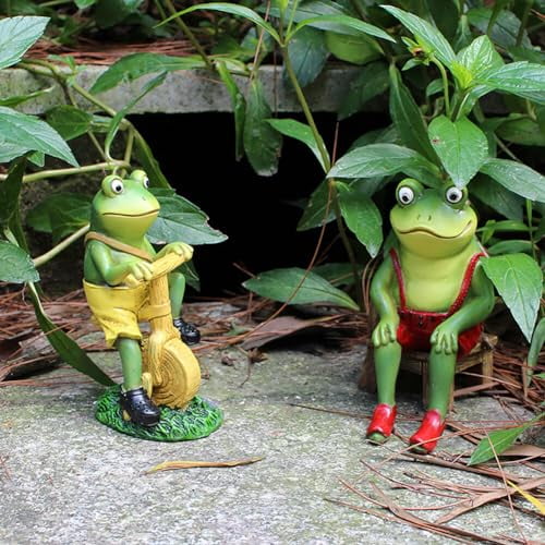 Miniature Frog Figurine Statue Cute Frog Sculpture Resin Green Red Frog ...