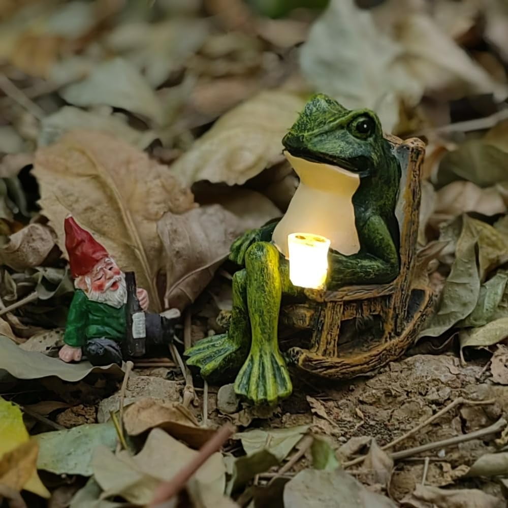 Miniature Frog Garden Statue Fairy Fairy Garden Decor Outdoor Figurine ...