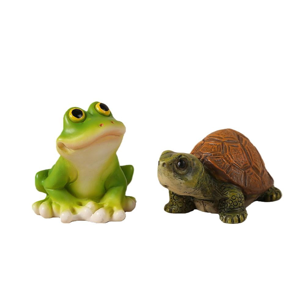 Miniature Frog Turtle Figurines Resin Animals Decor, Micro Terrarium ...