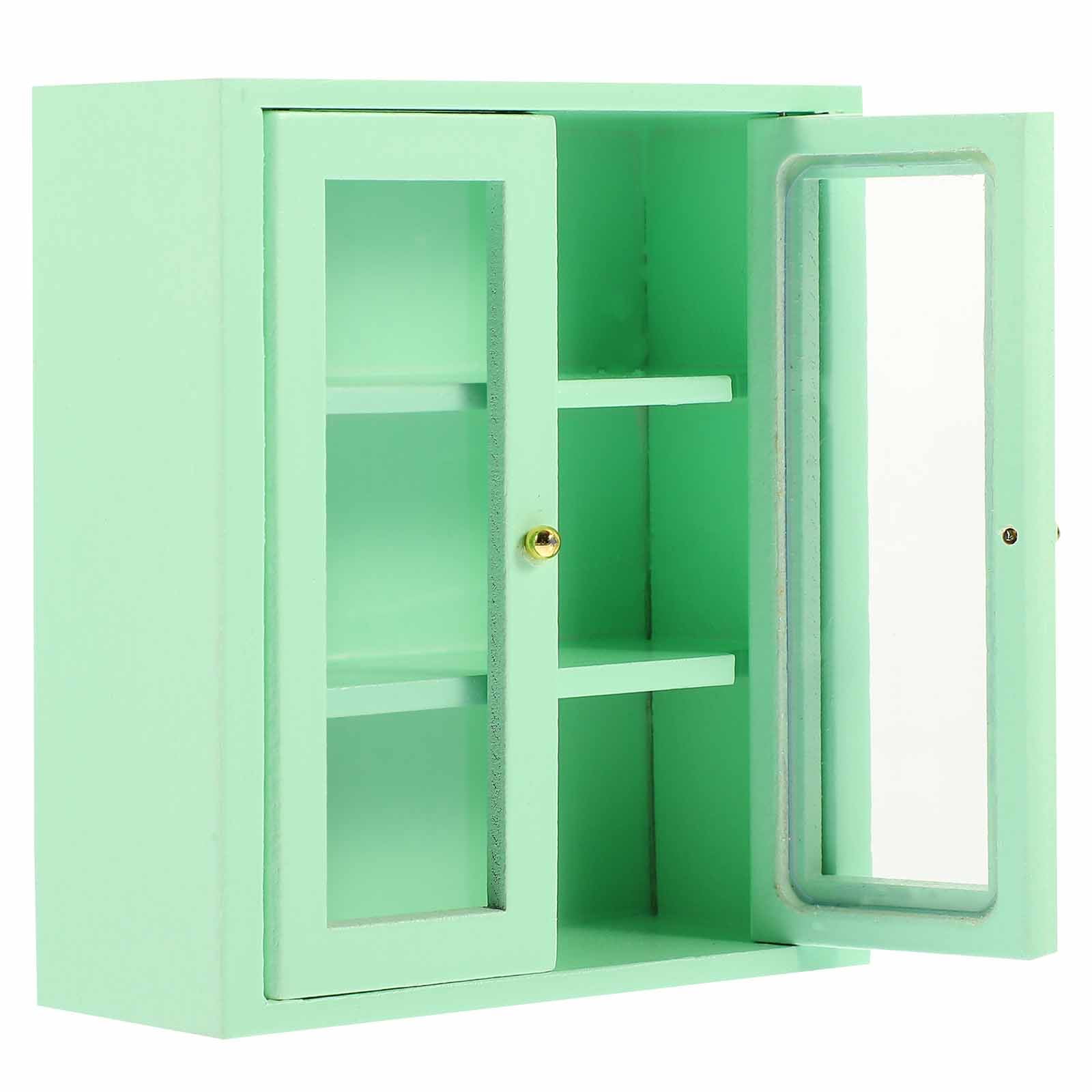 Miniature Furniture 1 12 Scale Dollhouse Wall Storage Cabinet Wood ...