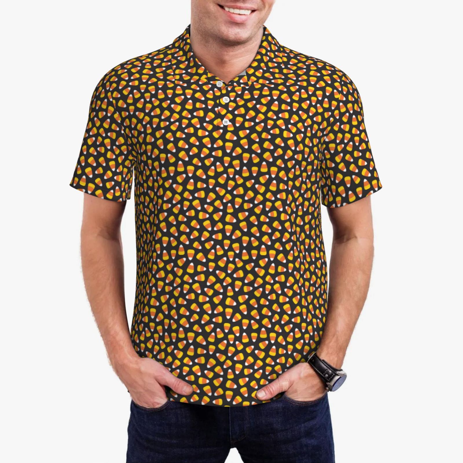 Polo Shirts for Men, Candy Corn Breathable Casual Mens Polo Shirts ...