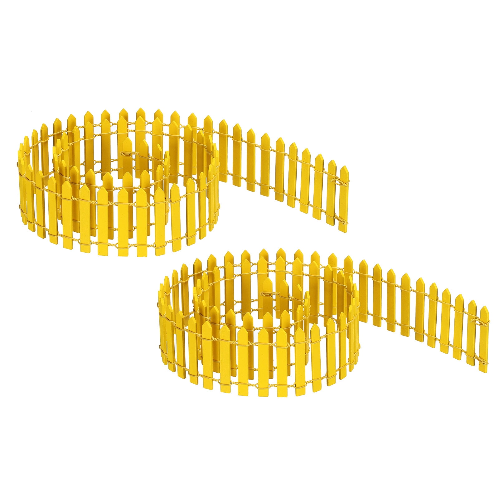 Miniature Garden Fence, 35 Inch Long Decorative Picket Fence, Yellow ...