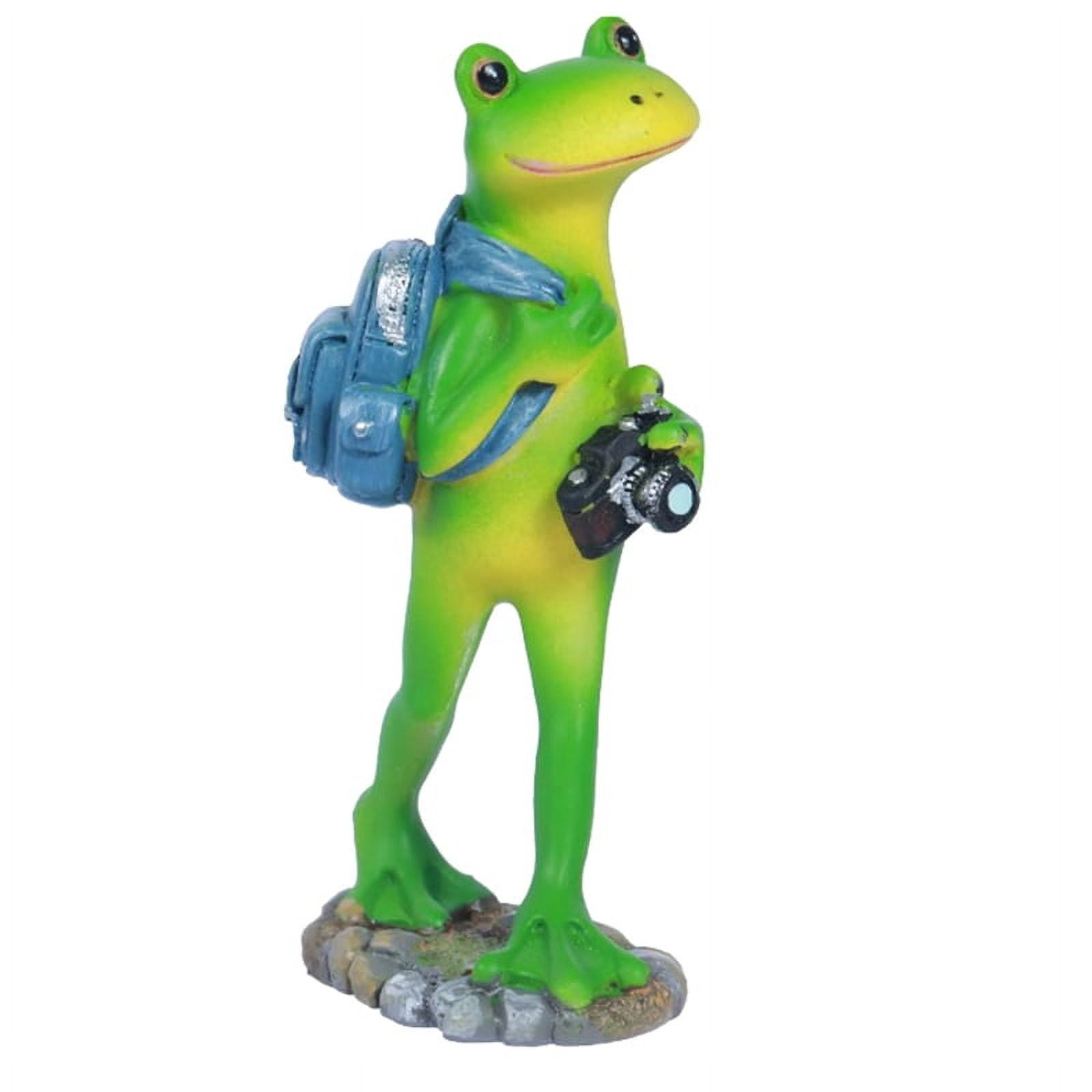 Miniature Garden Frog Figurines - Hiking Frog Carrying a Backpack ...