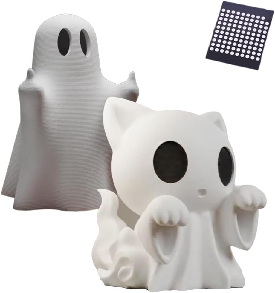 Miniature Ghost Cat Dog Statue, 3D-Printed Spooky Cute Halloween Cats ...