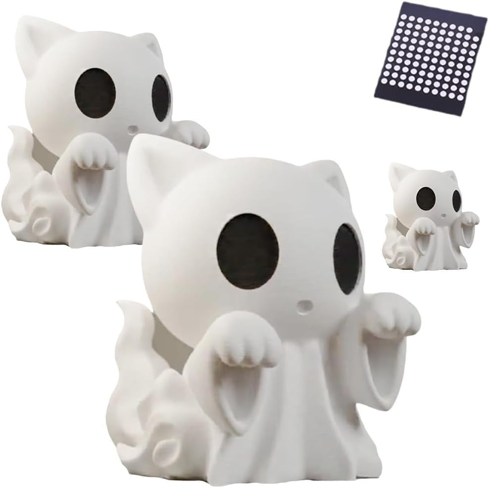 Miniature Ghost Cat Dog Statue, 3D-Printed Spooky Cute Halloween Cats Dogs Ghosts Decor ...