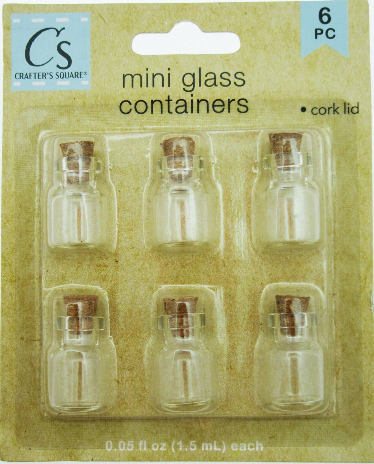 Miniature Glass Cork Lid Bottles - 6 Pack Mini Glass Containers Crafter ...