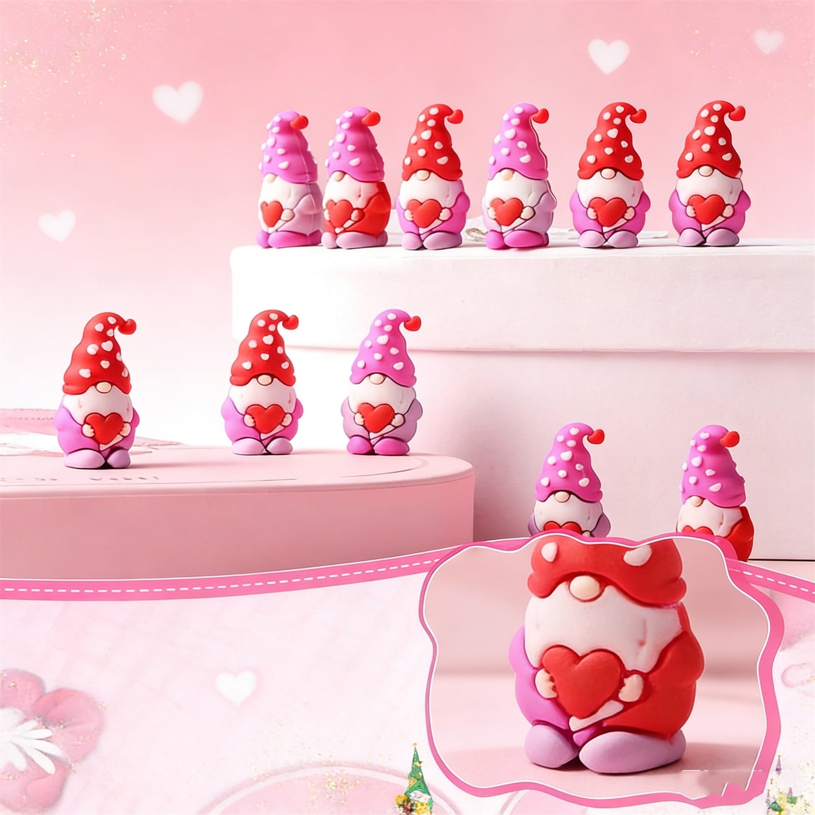 Miniature Gnomes Figurines 5 Piece Set, Small Rubber Garden Gnomes for ...