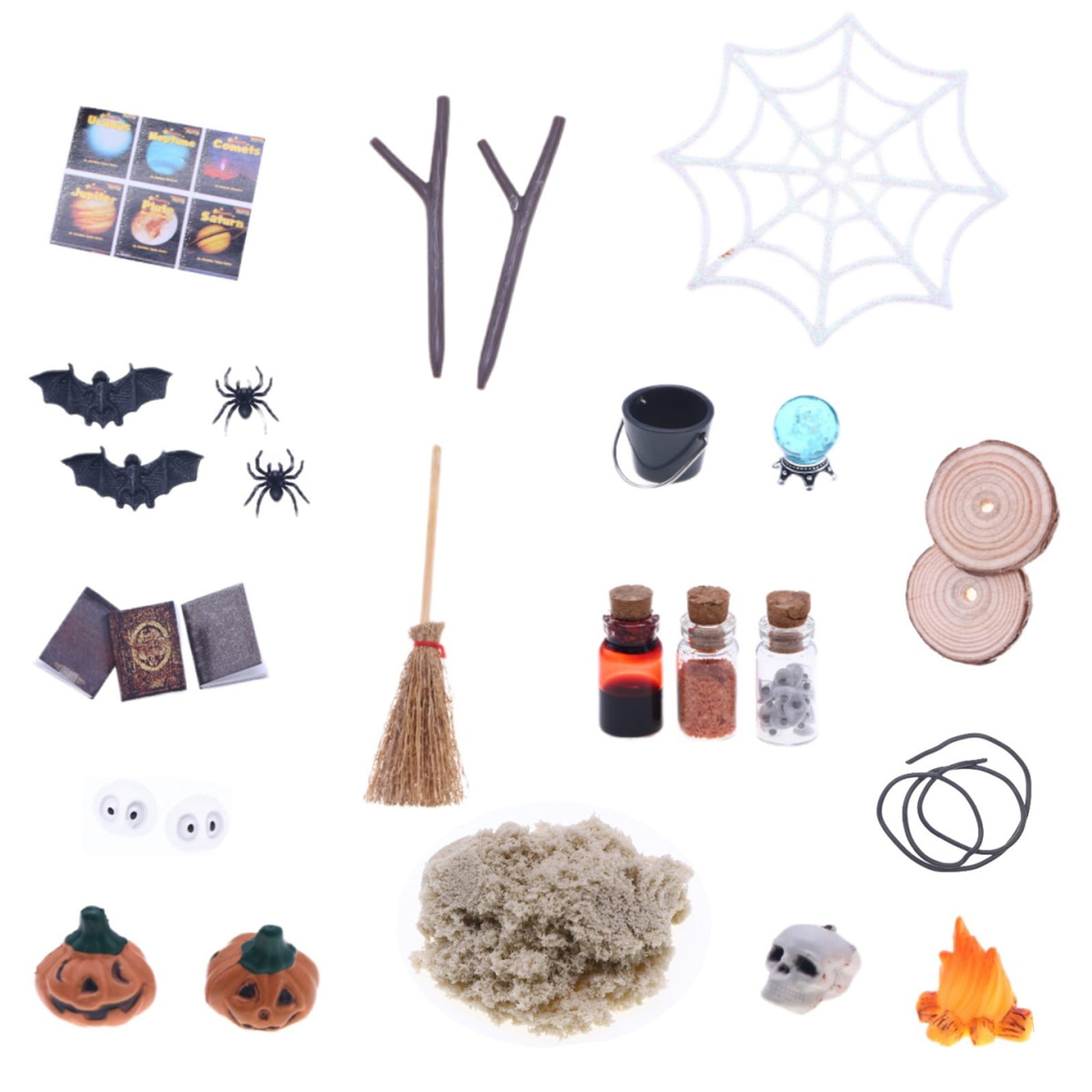 Miniature Halloween Scene Set Toy, Ghost Festival Pumpkin Decoration ...