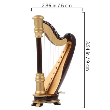 1:12 Wooden Harp with 8-Strings and Storage Case Instrument Model Any ...