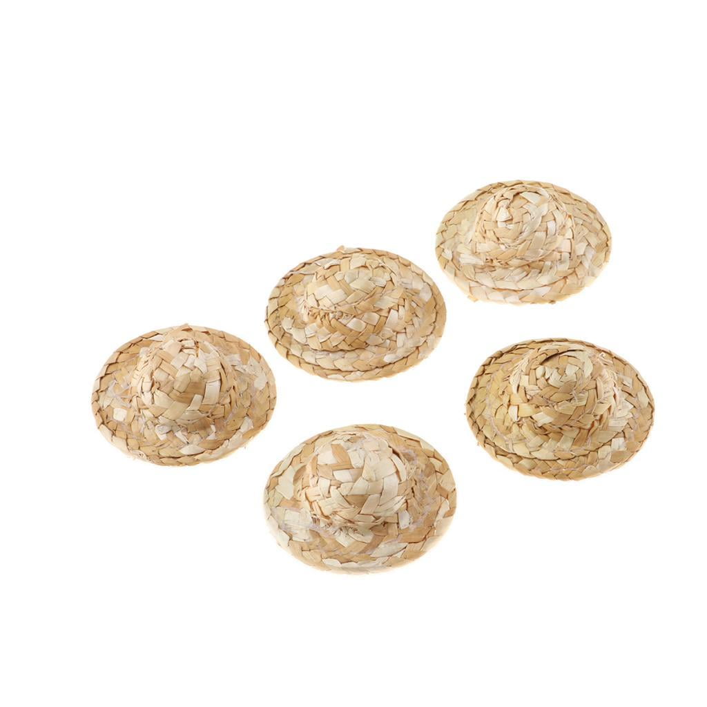 Miniature Hat Handicraft Toy - Miniature Straw Hat Hand Knitting Sunhat ...