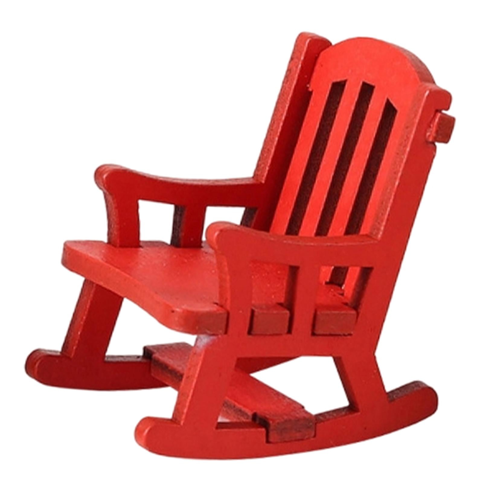 Miniature High Back Porch Rocker Chair Model Realistic Wooden Rocking ...