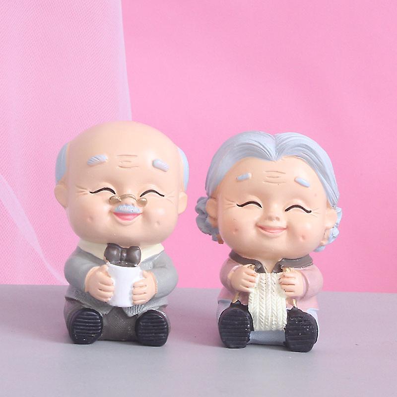 Miniature Home Fairy Garden Resin Elderly People Statue Ornament Micro ...