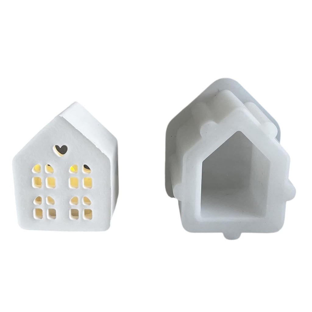 Miniature House Shaped Teas Light Holder Mold Sturdy Silicone Craft ...