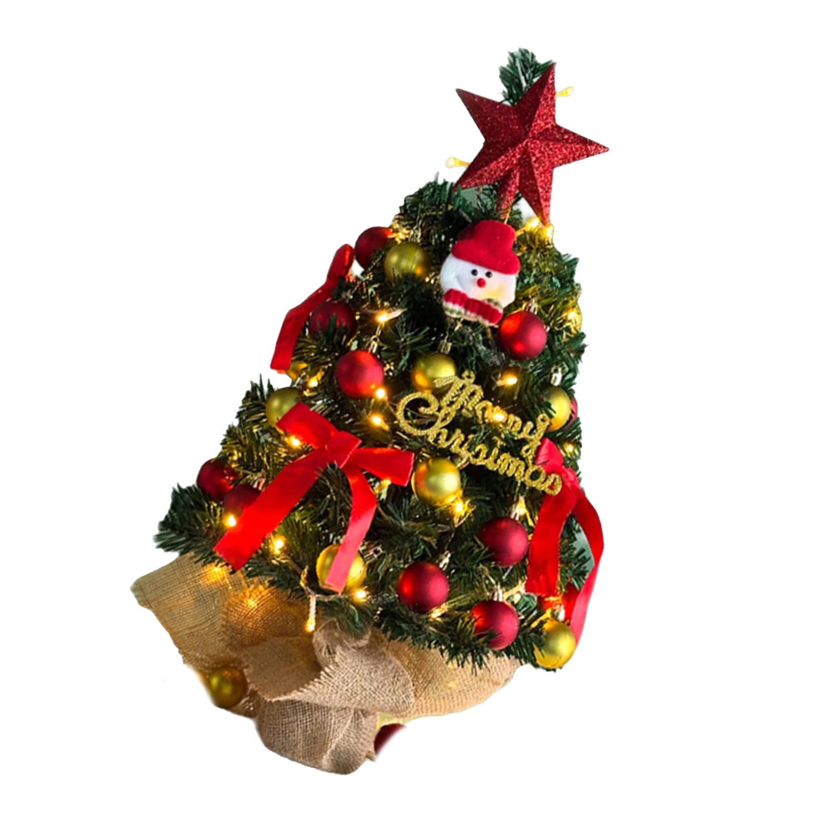 Miniature LED Christmas Tree Set 45cm Height Complete With Star Toppers ...