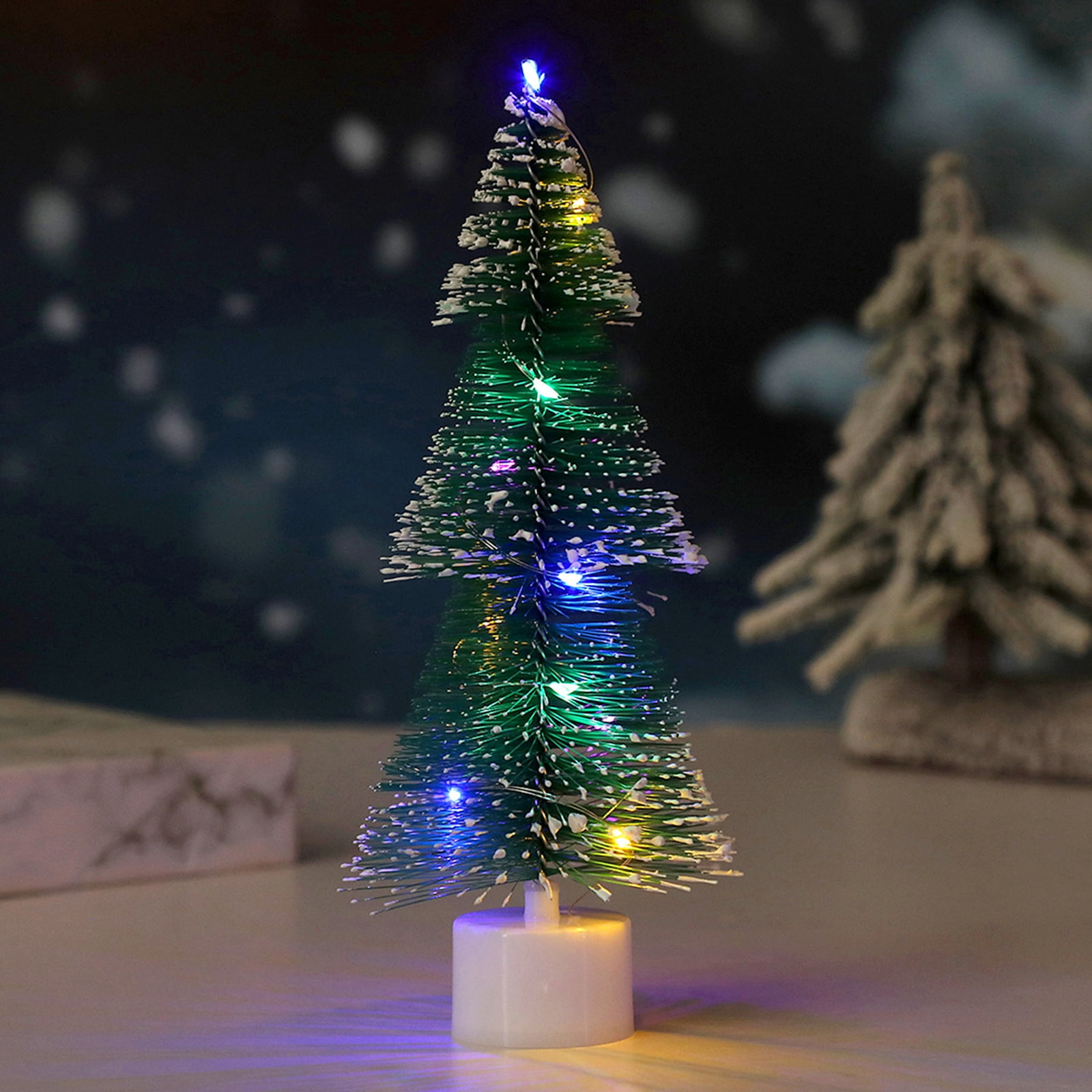 Miniature LED Christmas Tree with Warm Lights, Battery Operated ...