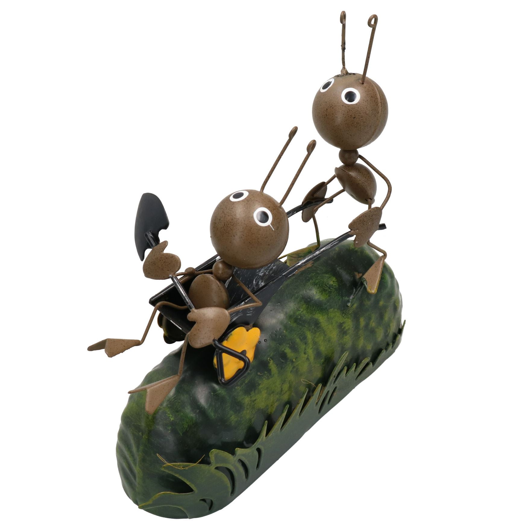 Miniature Life Metal Ant Pushing Wheelbarrow Garden Gift Ornament ...