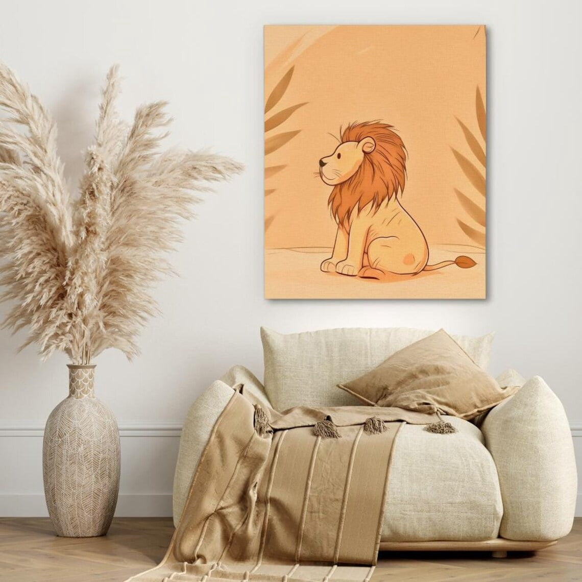 Miniature Lion Print, Safari Nursery Wall Art, Unframed Paper Poster ...