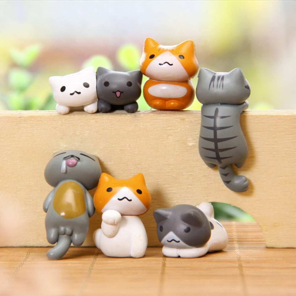 Miniature Lucky Cat DIY Figurines, Pack of 6 Mini Fairy Garden Hanging ...