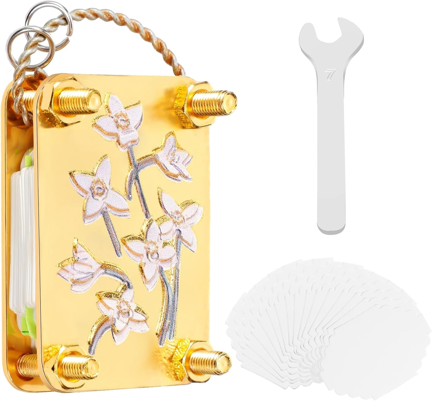 Miniature Metal Flower Pressing Kit with 20 Sheets of Reusable Specimen ...