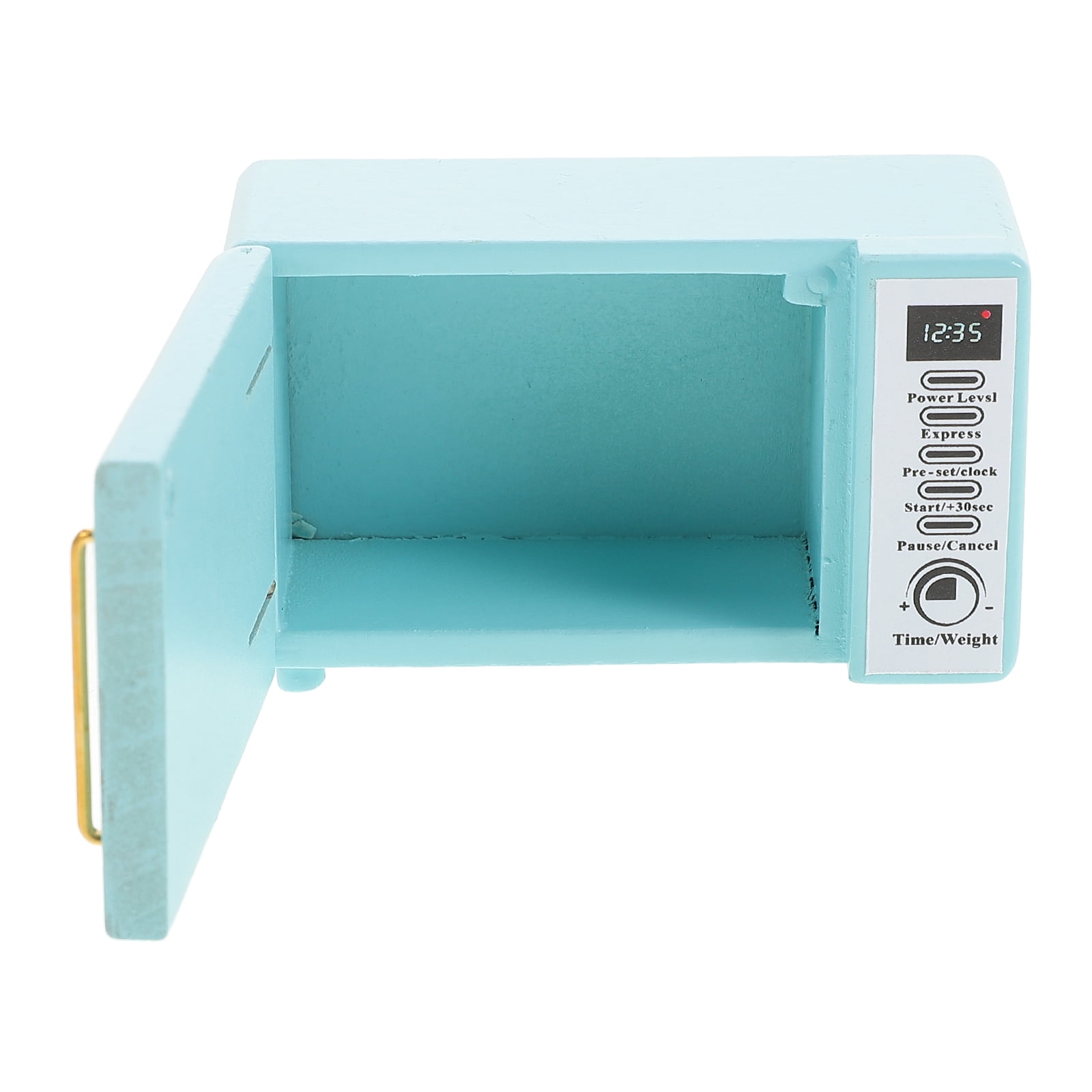 Sky-blue Mini Microwave Oven Wooden Kitchen Accessory for Decoration ...