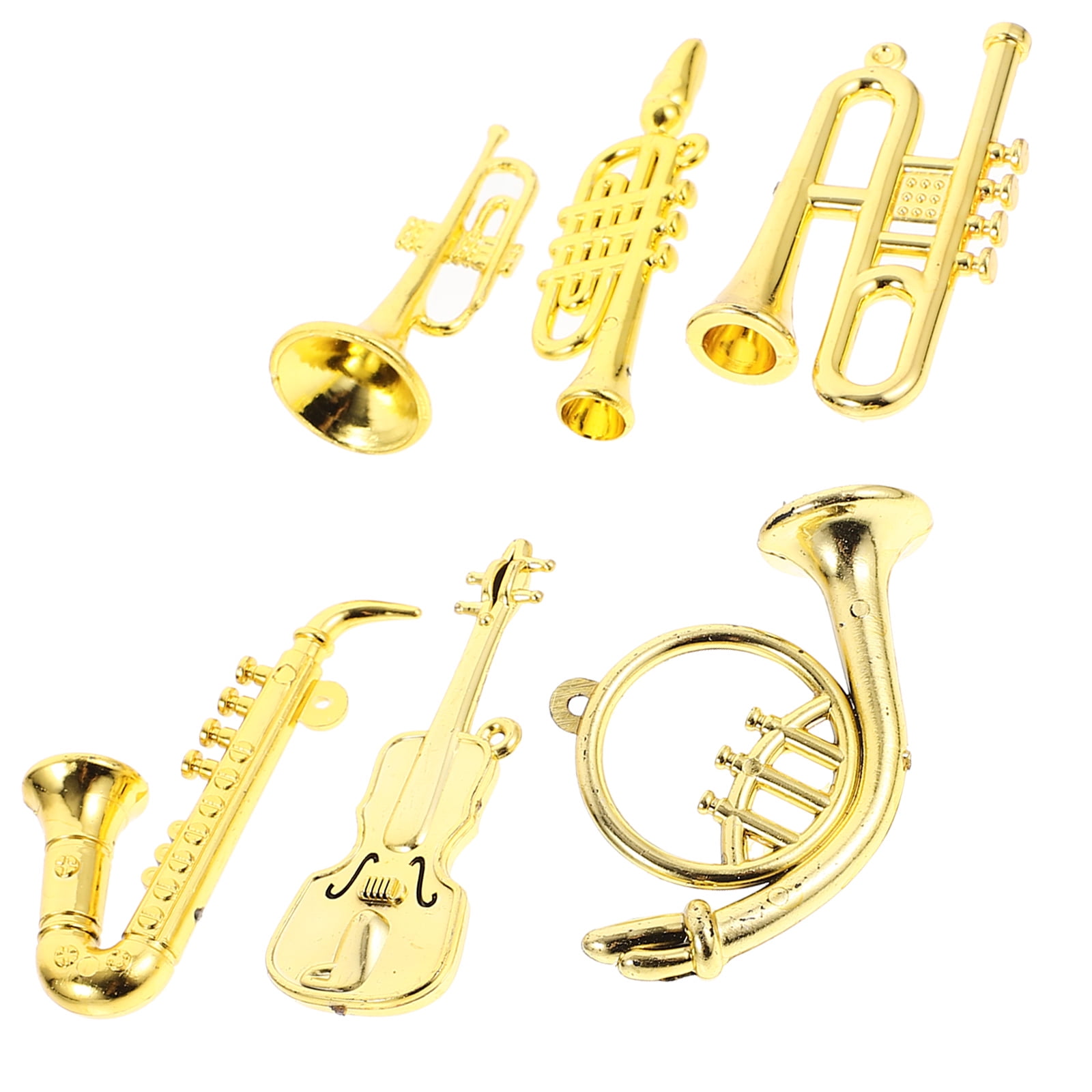 Miniature Musical Instrument Tiny Trumpet Model 6 Pcs Dollhouse Violin ...
