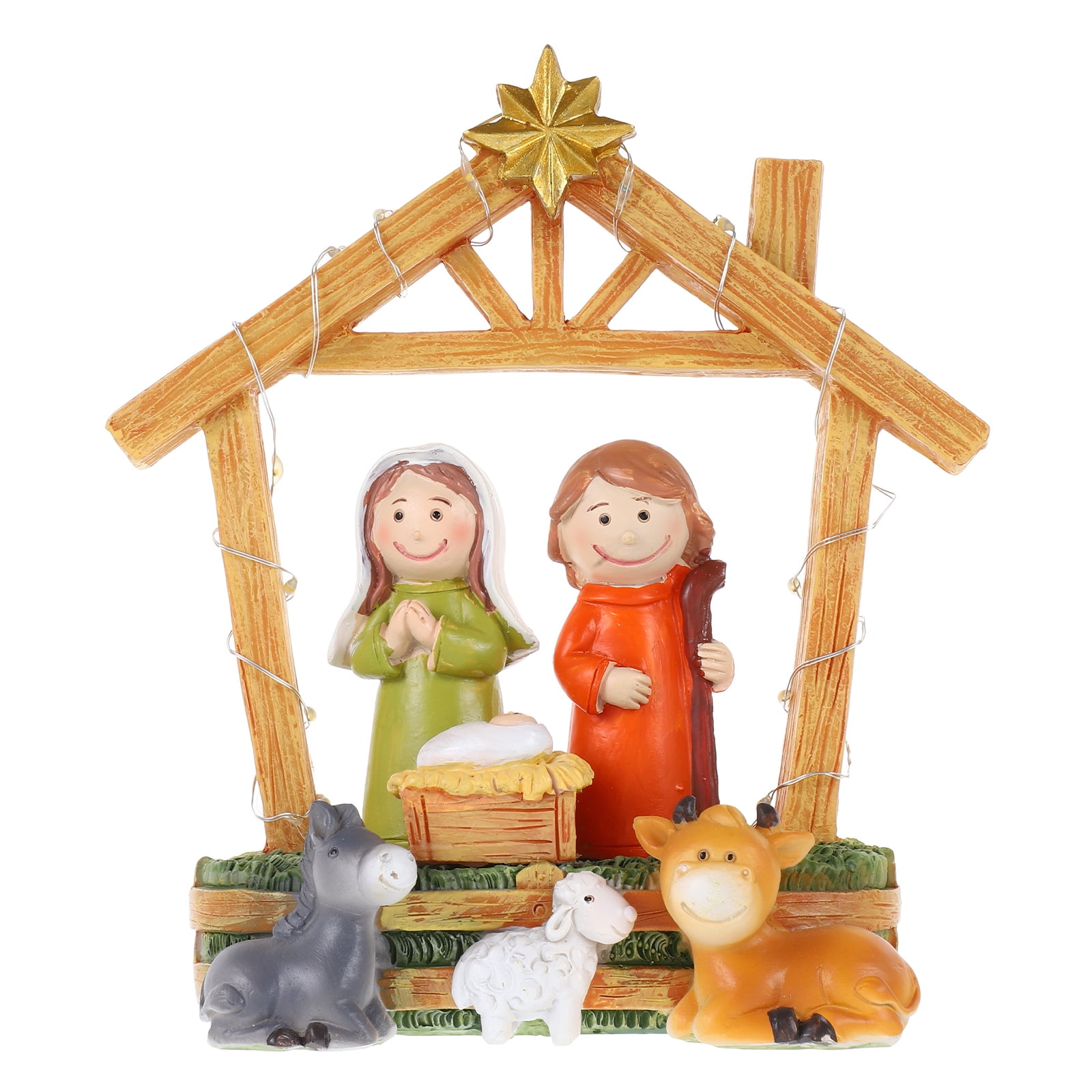 Miniature Nativity Scene Statue Resin Tabletop Nativity Scene Adornment ...