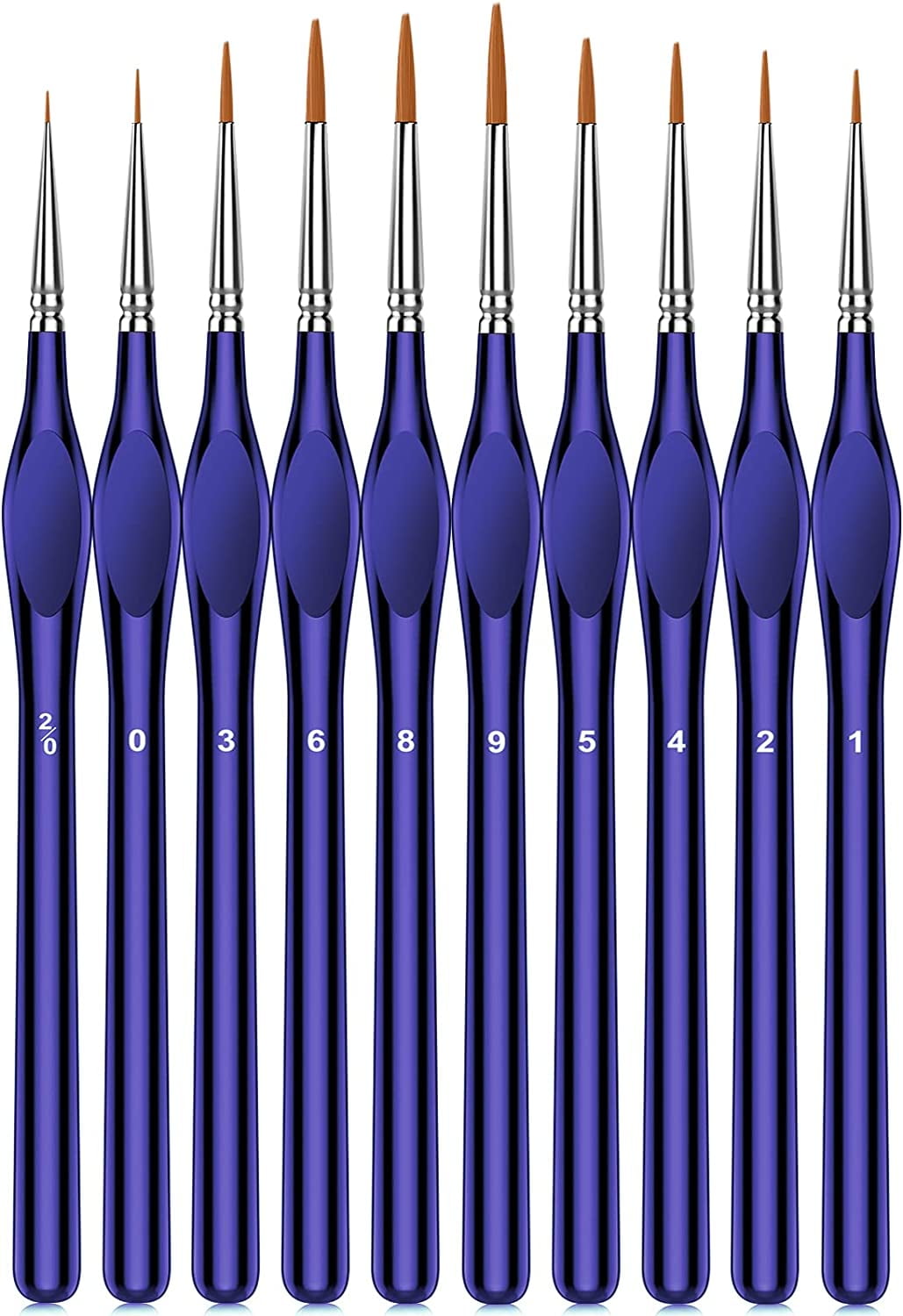 Miniature Paint Brushes,10Pcs Round Pointed Tip Paintbrushes, Micro ...