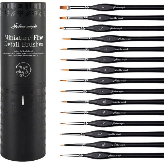 Miniature Paint Brushes, 15PC Model Brushes Micro Detail Paint Brush ...