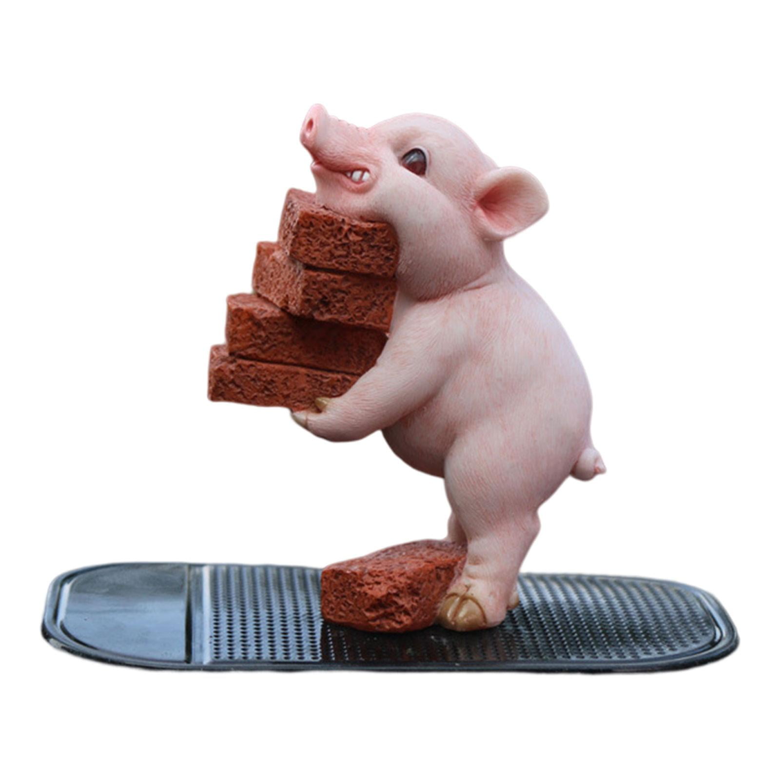 Miniature Pig Garden Statue, Resin Pig Figurine, Small Pig Sculpture ...