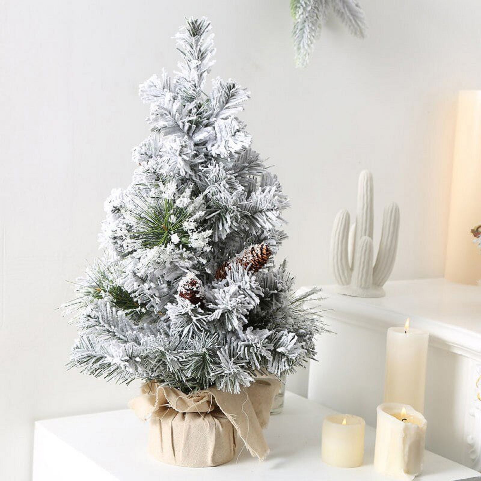 Miniature Pine Trees with Wood Base Christmas Tree Set Tabletop Trees ...