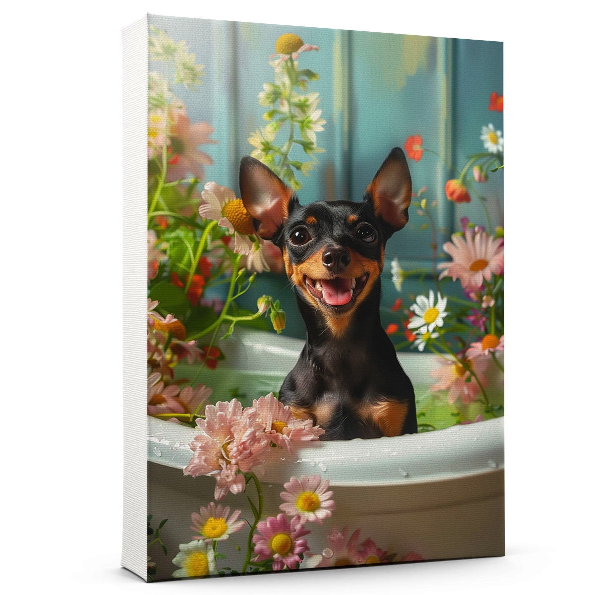 Miniature Pinscher Dog Bathroom Poster Print Farmhouse Bathroom Animals ...
