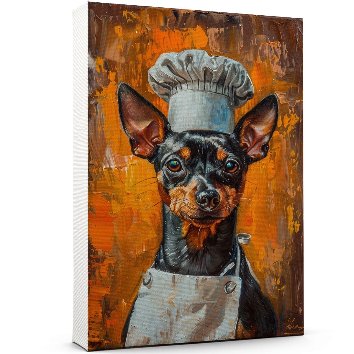 Miniature Pinscher Dog Chef Poster, Miniature Pinscher Dog Cooking Food ...