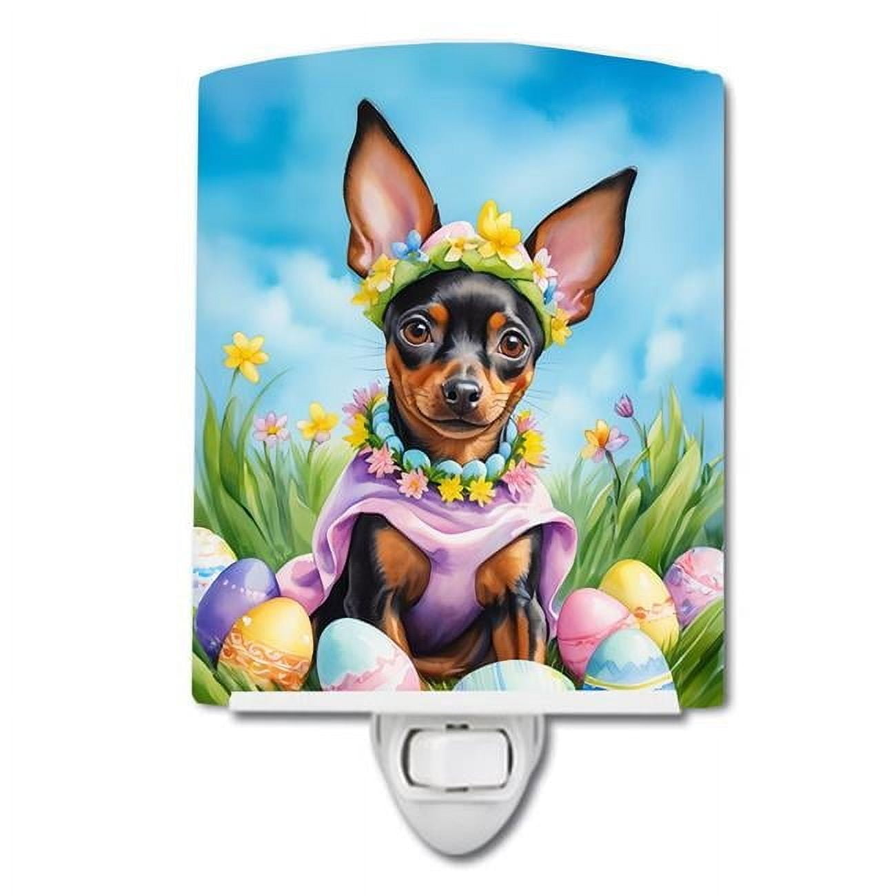 Miniature Pinscher Easter Egg Hunt Ceramic Night Light 4 in x 6 in ...