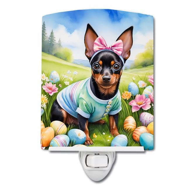 Miniature Pinscher Easter Egg Hunt Ceramic Night Light 4 in x 6 in ...