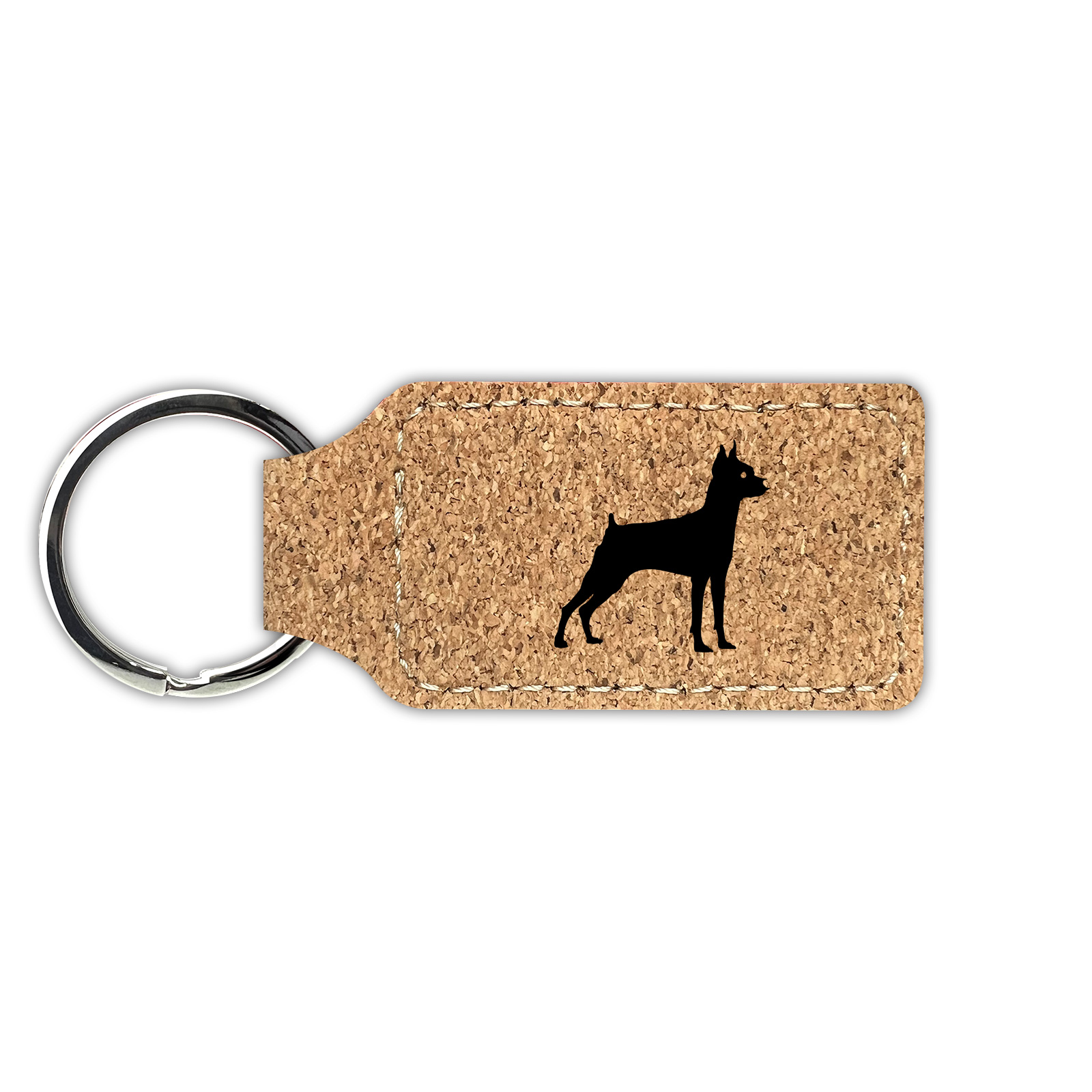 Miniature Pinscher Keychain Leatherette Rectangle - Laser Engraved ...